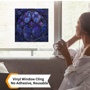 Blueberry Night Stained Glass Window Cling Gothic Decor Sticker Decal ...