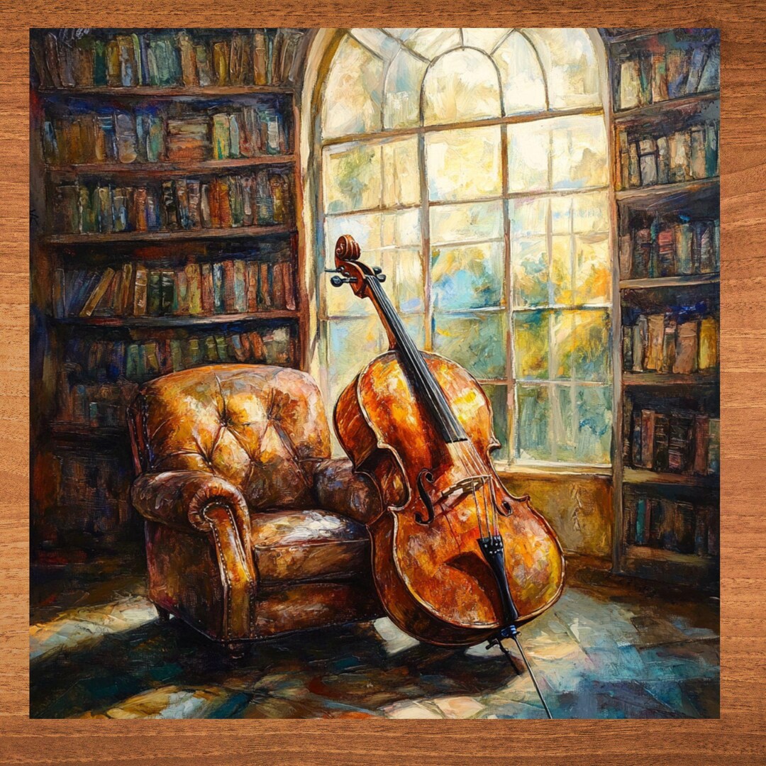 Cello Library Book Nook Ceramic Art Tile Decor for Book Lover Bookshelf ...