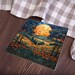 Harvest Moon Scene Ceramic Tile Art Book Nook Bookshelf Coffee Table ...
