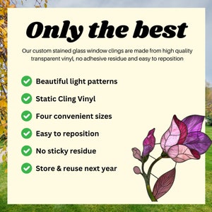 Cyclamen Stained Glass Window Cling Beautiful Flower Window Artwork ...