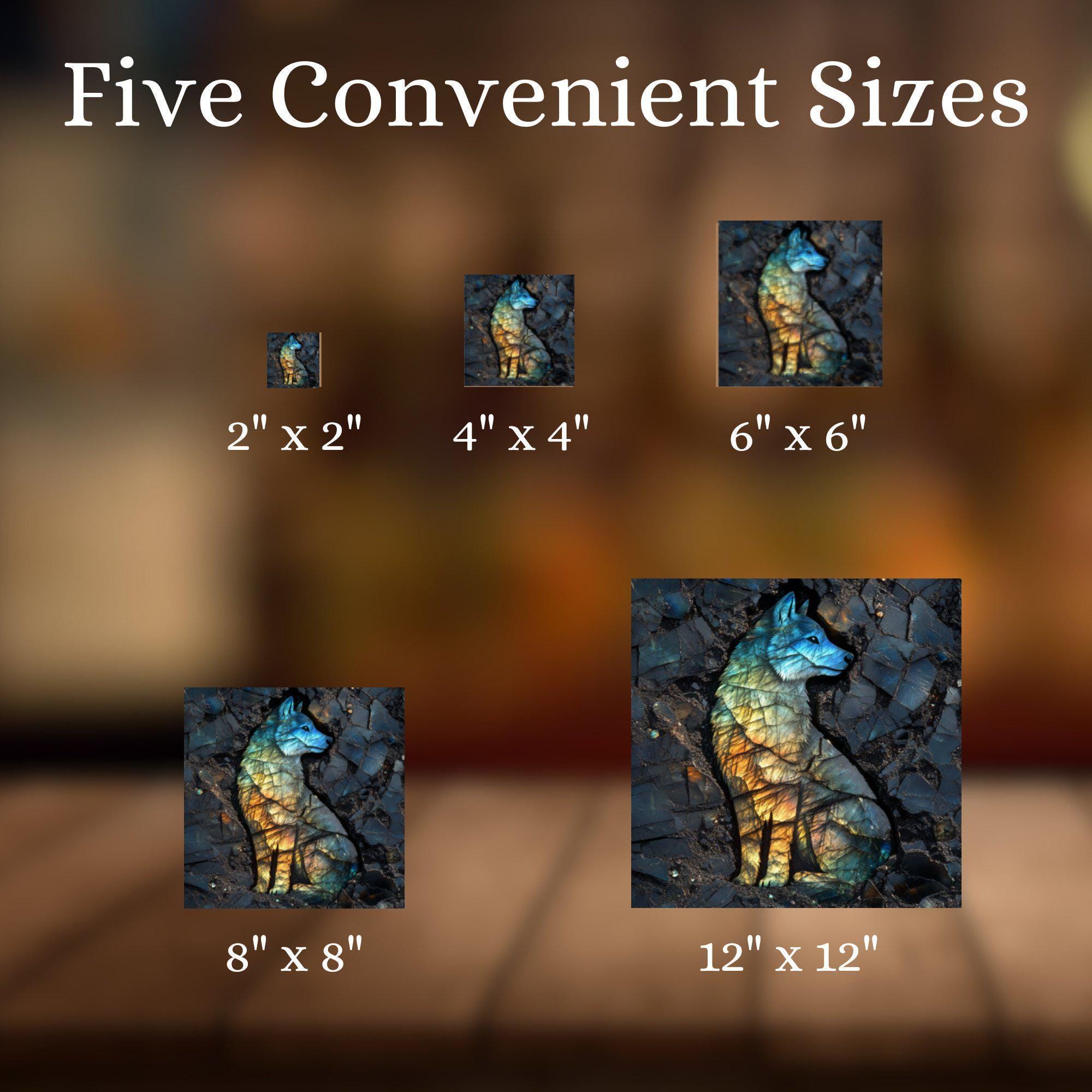 Blue Wolf Stone Ceramic Art Tile Decor for Bookshelf Book Nook Wall Art ...