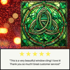 Rich Green Trinity Knot Stained Glass Window Cling to Celebrate Saint ...