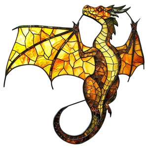 Dragon Stained Glass Window Cling Decal Sticker Window Film Dragoncore ...