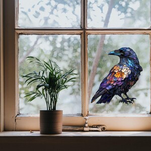 Common Raven Window Cling Sticker Decal Window Film Gift for Bird ...