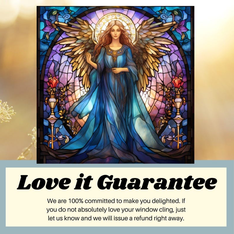 Angel Stained Glass Window Cling - Etsy