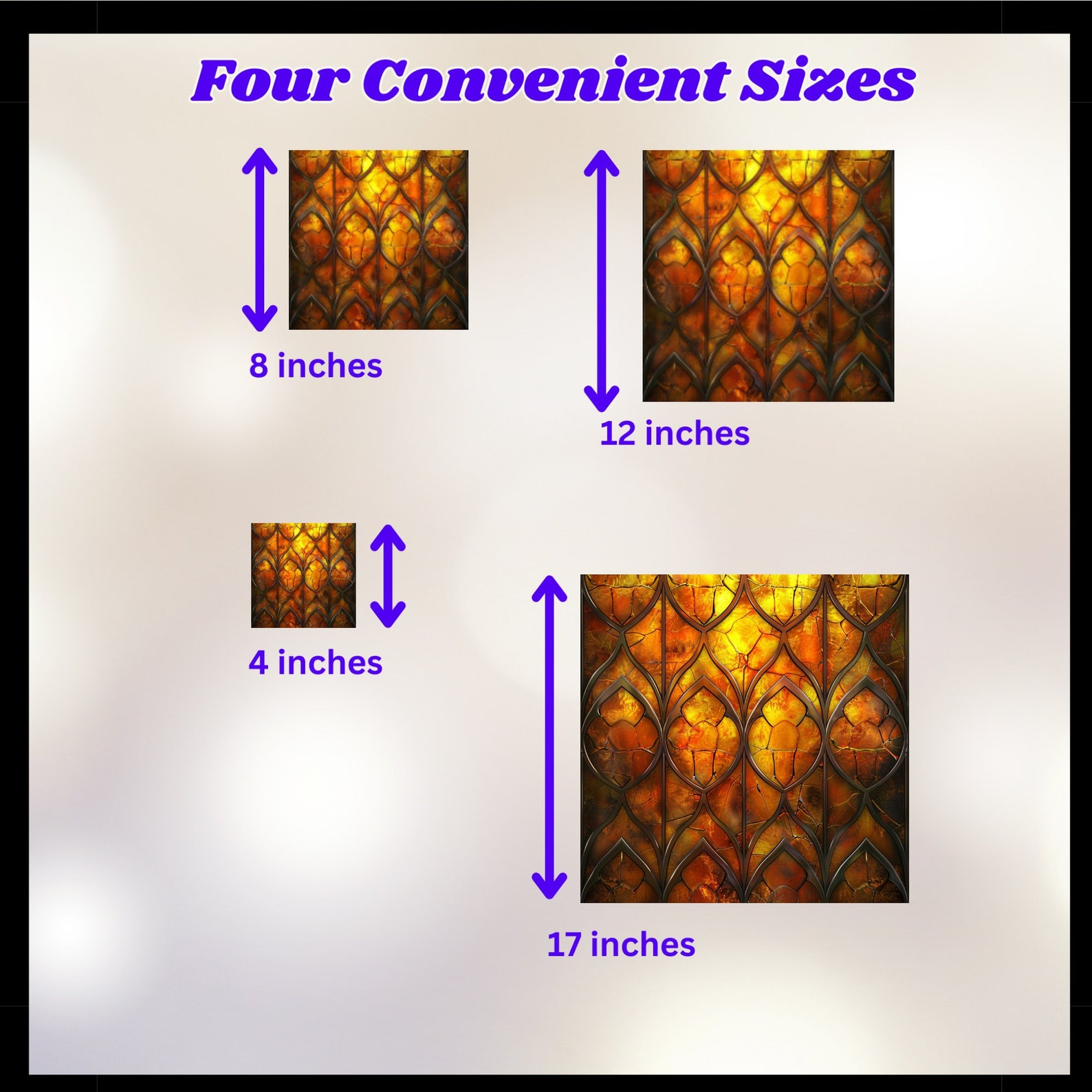 Copper Ember Stained Glass Window Cling Gothic Decor Sticker Decal ...