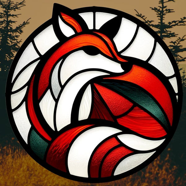 Fox Stained Glass - Etsy