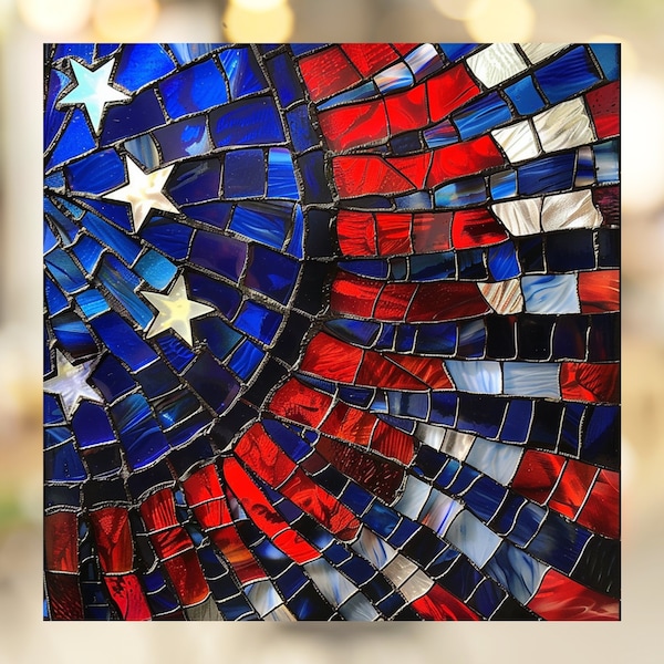 American Flag Stained Glass Pattern - Etsy