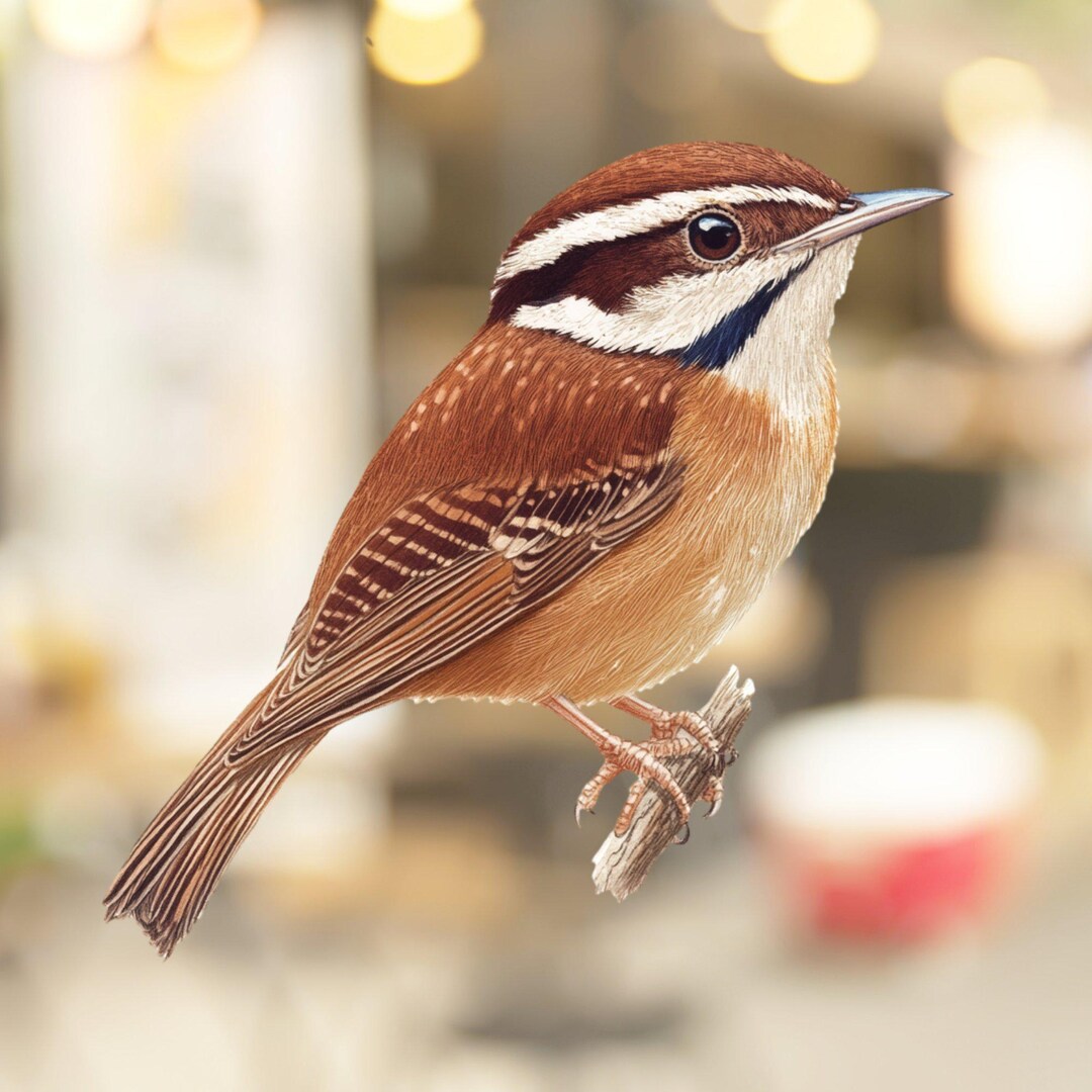 Carolina Wren Window Cling Sticker Decal Window Film Gift for Bird ...