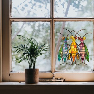 Crickets Stained Glass Window Cling Sticker Decal Vinyl Window Film Bug ...