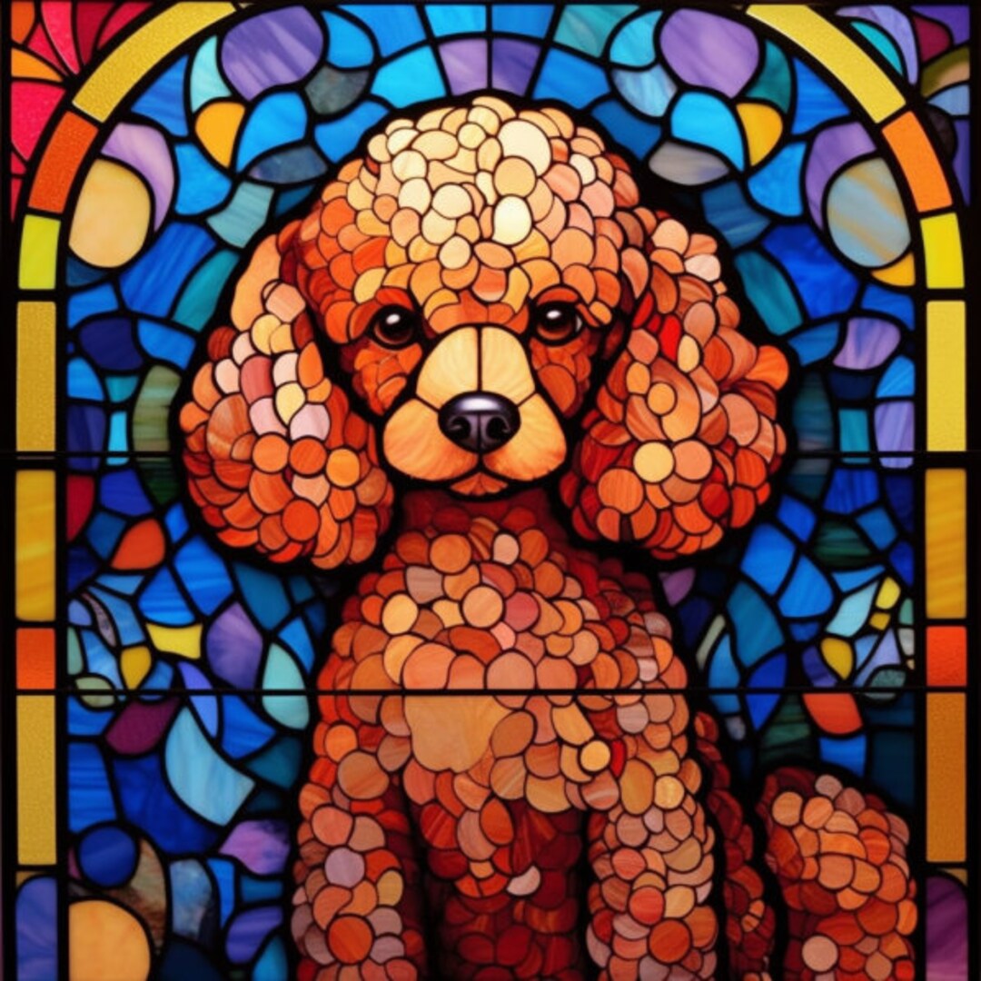 Miniature Poodle Stained Glass Window Cling Miniature Poodle Lover - Etsy