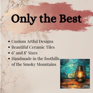 Flickering Lantern Book Nook Ceramic Art Tile Decor for Book Lover ...