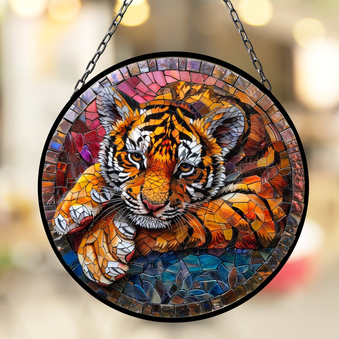 Tiger Suncatcher Window Decor Artful Gift for Mothers Day Birthday Gift ...
