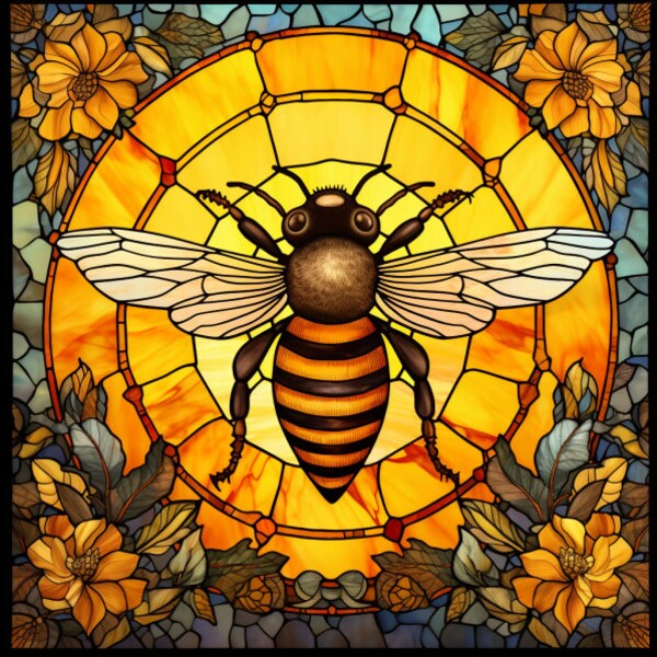Stained Glass Bee - Etsy