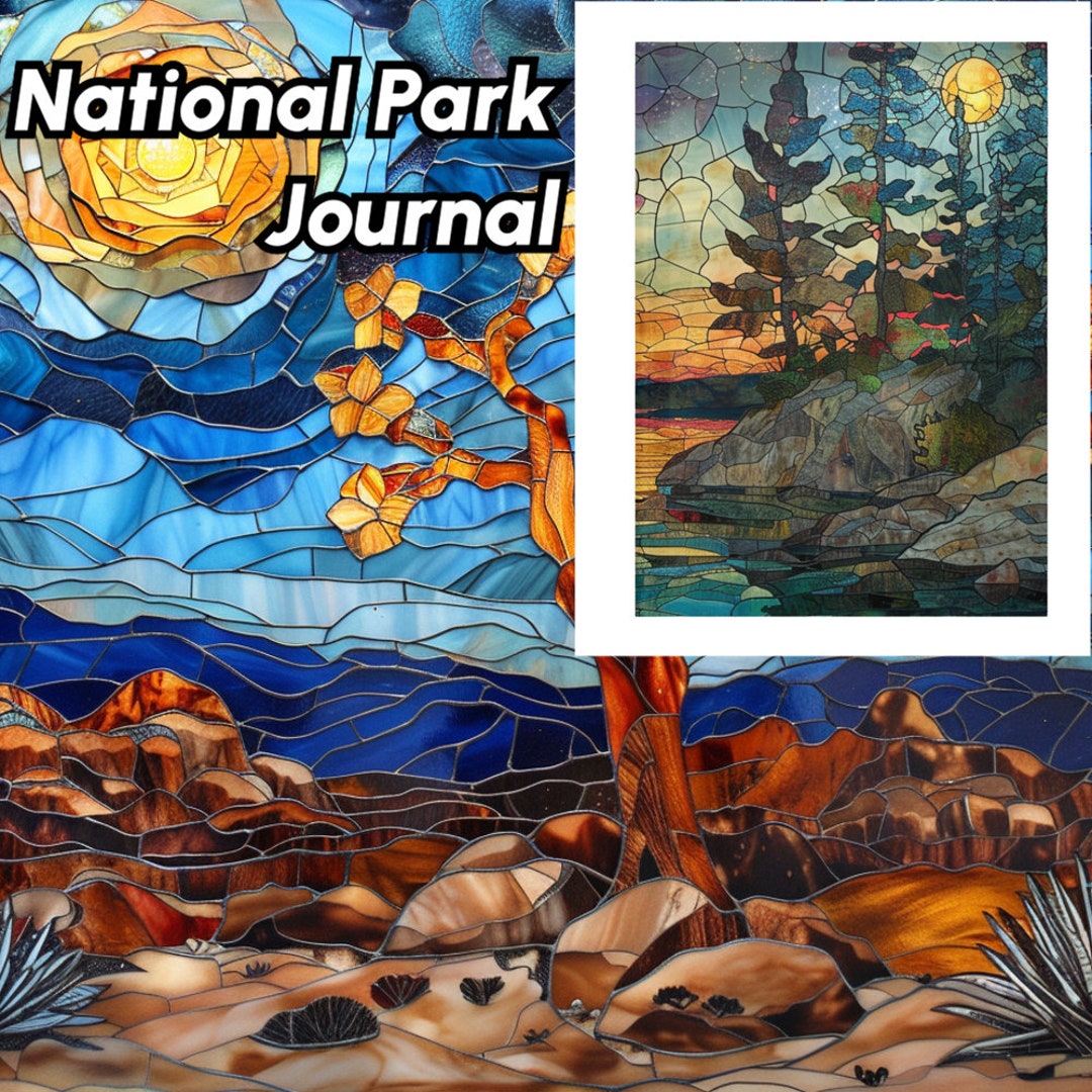 Journal Joshua Tree National Park Stained Glass Themed Notebook for ...