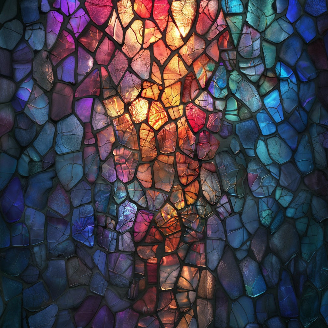 Rainbow Ceramic Wall Art Decorative Tile Unique Home Decor Stained ...