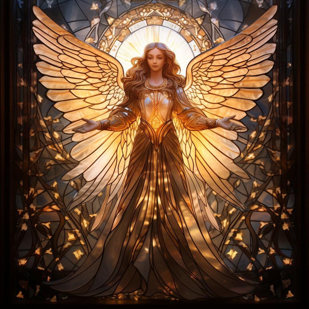 Angel Ceramic Wall Art Decorative Tile Unique Home Decor Stained Glass ...