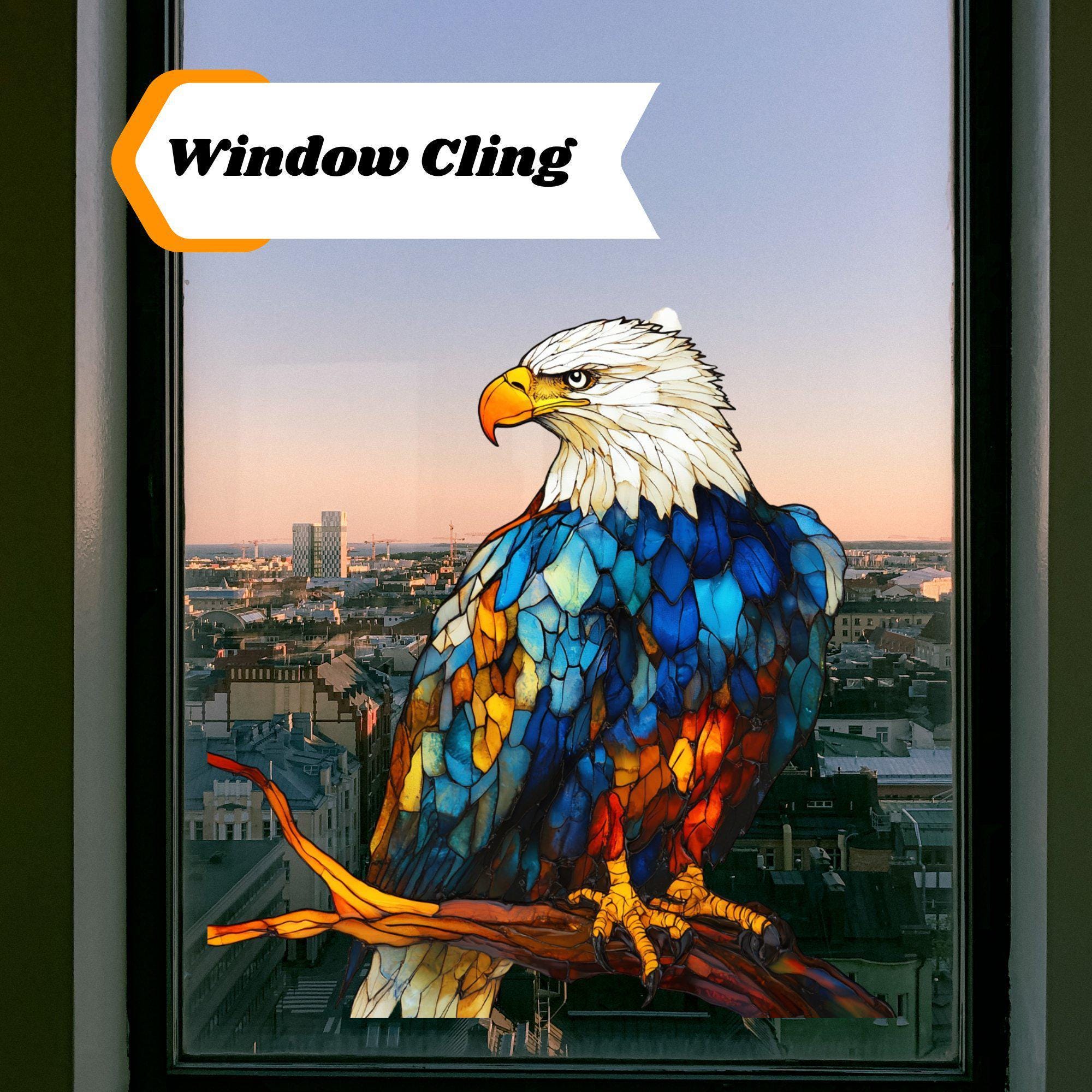 Bald Eagle Window Cling Sticker Decal Window Film Gift for Bird Lovers ...
