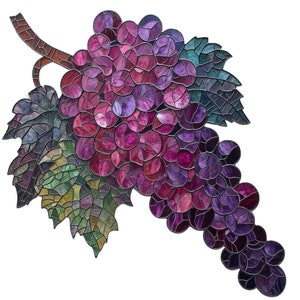 Grapes on the Vine Stained Glass Window Cling Beautiful Flower Window ...