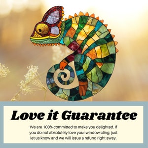 Chameleon Stained Glass Window Cling Window Sticker Decal No Adhesive ...