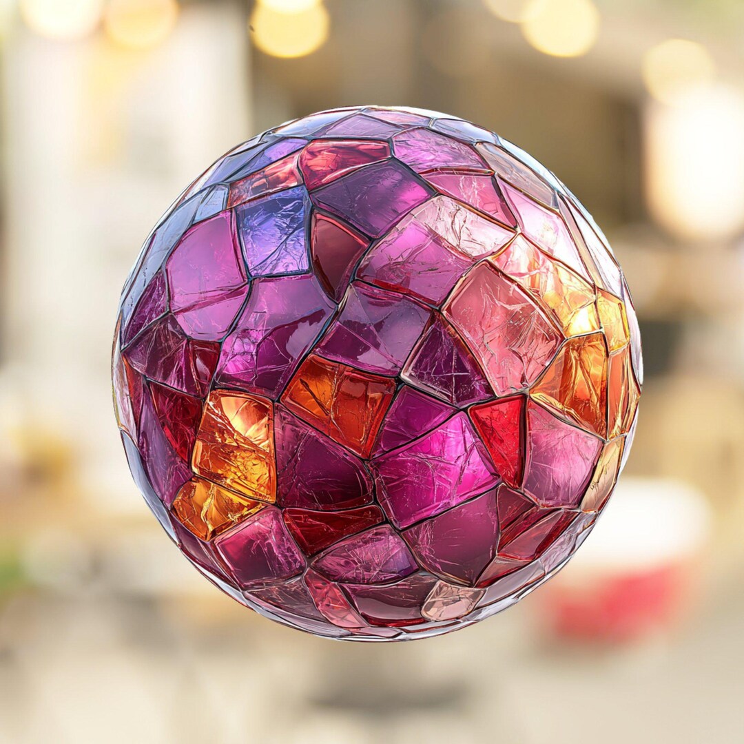 Pink Orange Disco Ball Window Cling Sticker Pink Halloween Decor ...