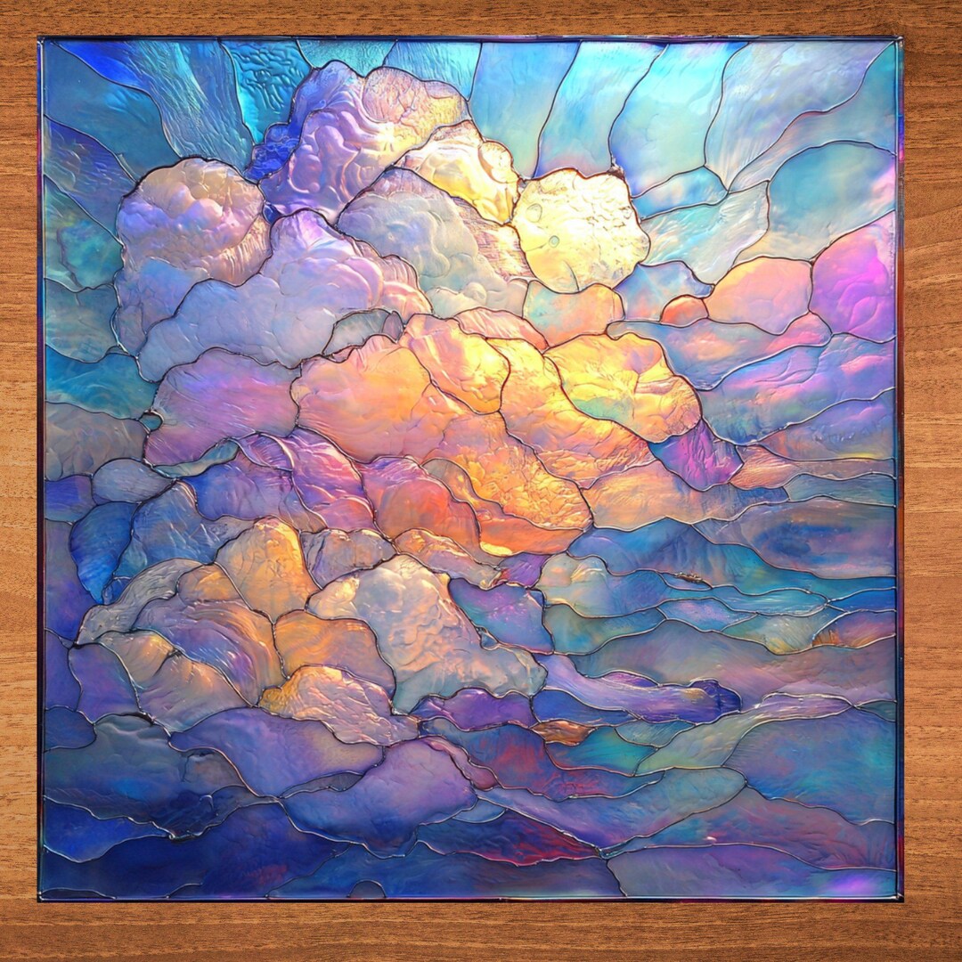 Iridescent Clouds Ceramic Tile Art Book Nook Bookshelf Coffee Table ...