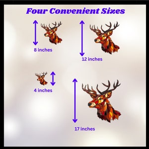 Stag Deer Stained Glass Window Cling Window Sticker Decal Film With ...