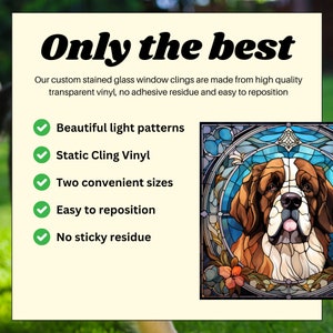 Cavalier King Charles Spaniel Stained Glass Window Cling Spaniel Lover ...