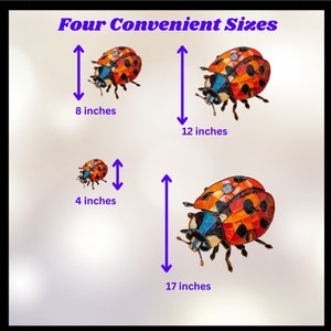 Harlequin Ladybug Adorable Stained Glass Window Cling Sticker Decal ...