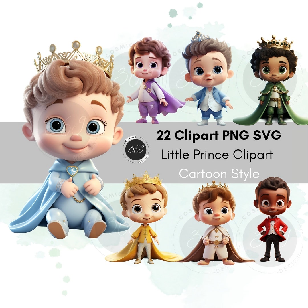 Prince Clipart PNG SVG Bundle for Personal and Commercial Use, Cartoon ...