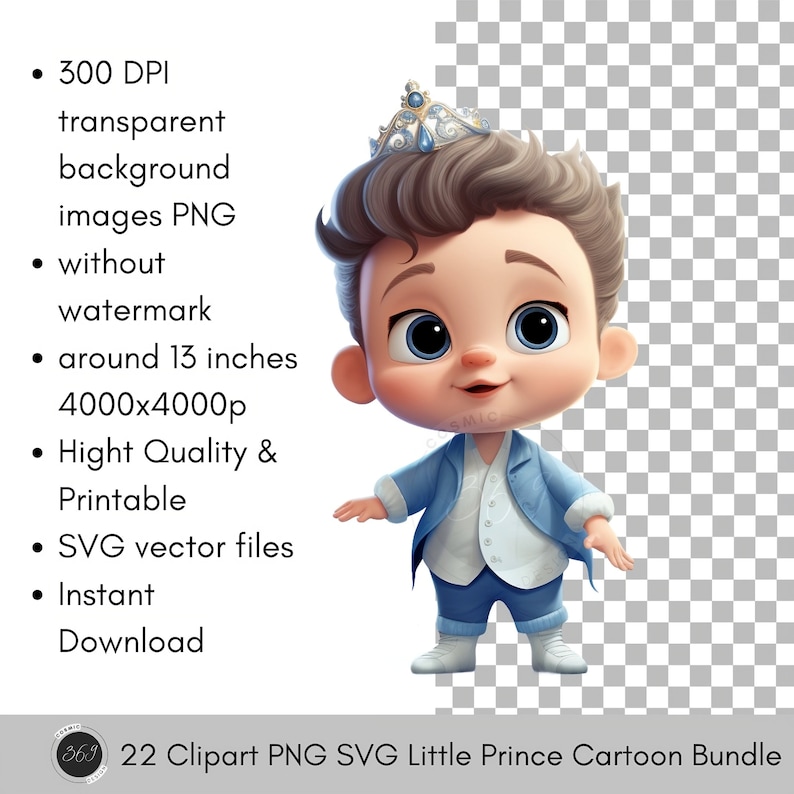 Prince Clipart PNG SVG Bundle for Personal and Commercial Use, Cartoon ...
