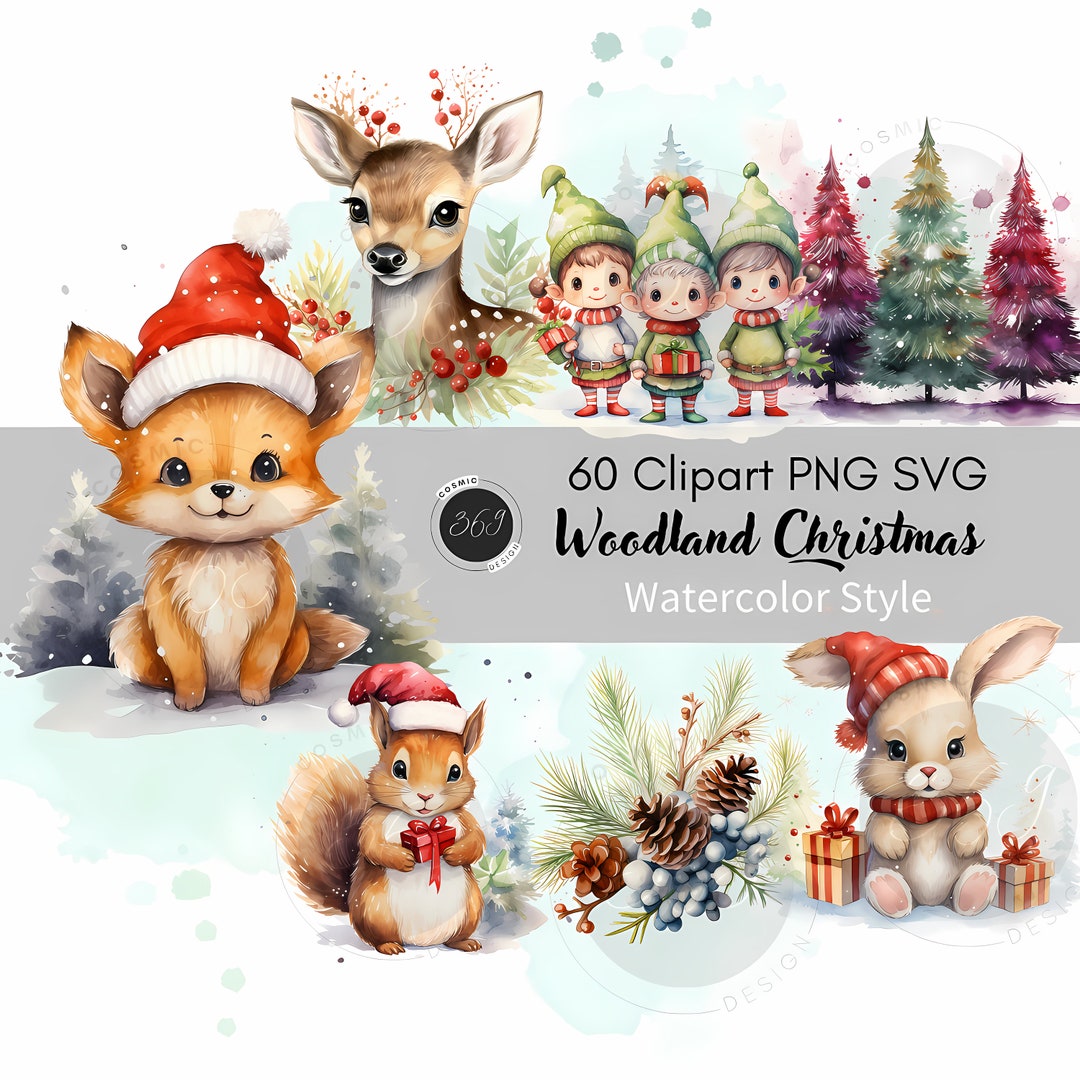 Christmasclipart 60 PNG SVG Commercial Use, Woodland Christmas Clipart ...