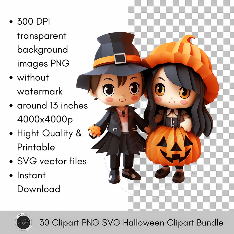 Halloween Clipart Bundle Vampire Clipart 30 PNG SVG Kirigami Style for ...