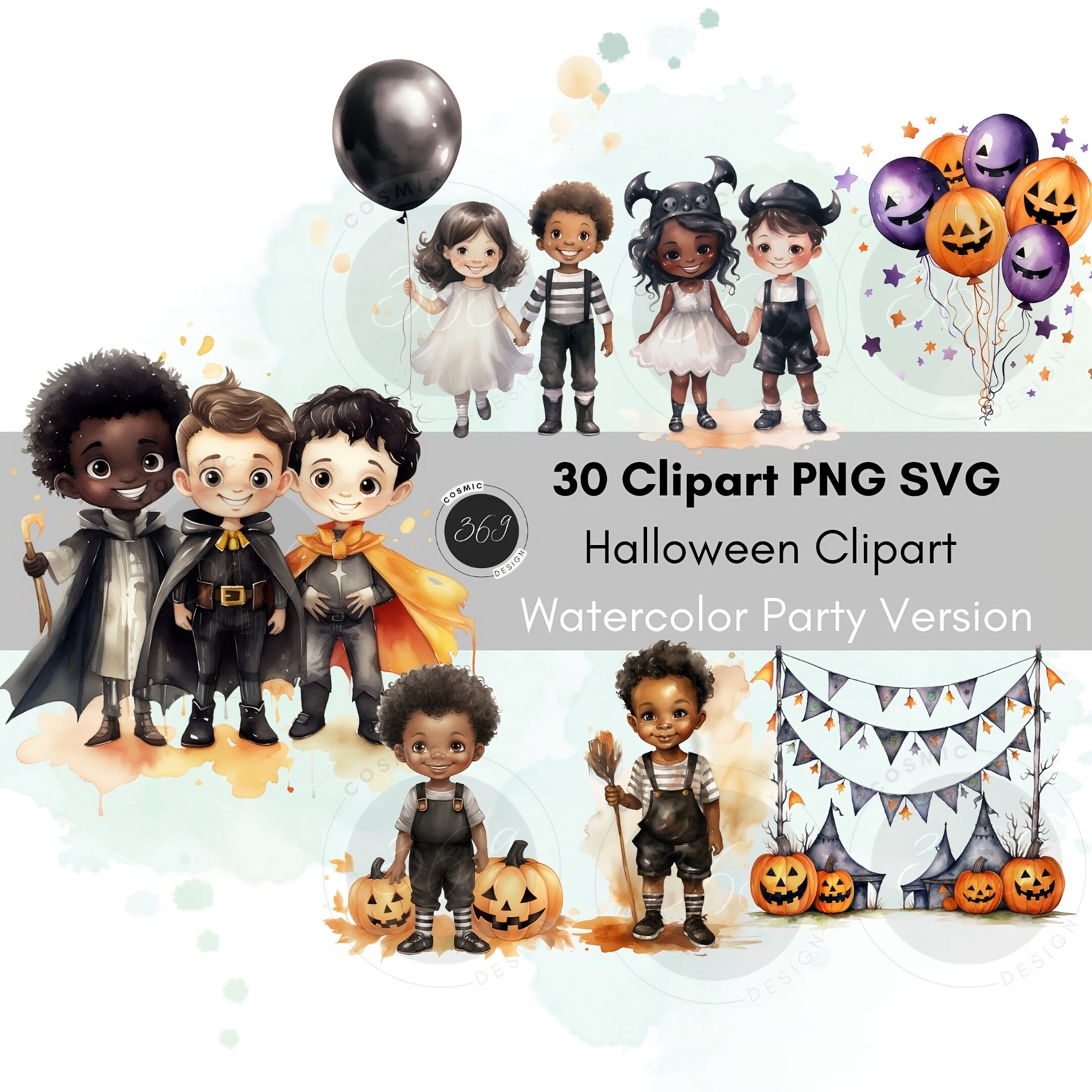 Halloween Clipart Bundle SVG PNG for Commercial and Personal Use ...