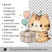 Birthday Cat Clipart Kawaii Birthday Cats Funny Party Clipart ...