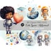 Cute Space Clipart Bundle 49 PNG SVG Commercial Use, Astronaut Clipart ...