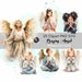 Watercolor Praying Angel Clipart Bundle 25 PNG SVG for Commercial Use ...