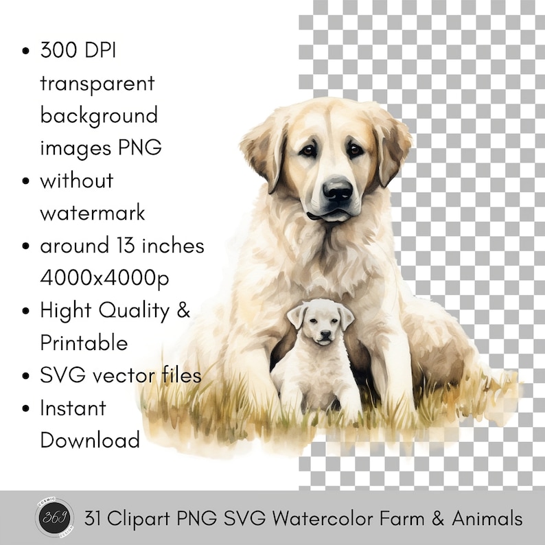 Farm Animal Clipart Watercolor PNG SVG 31 Designs Farm - Etsy