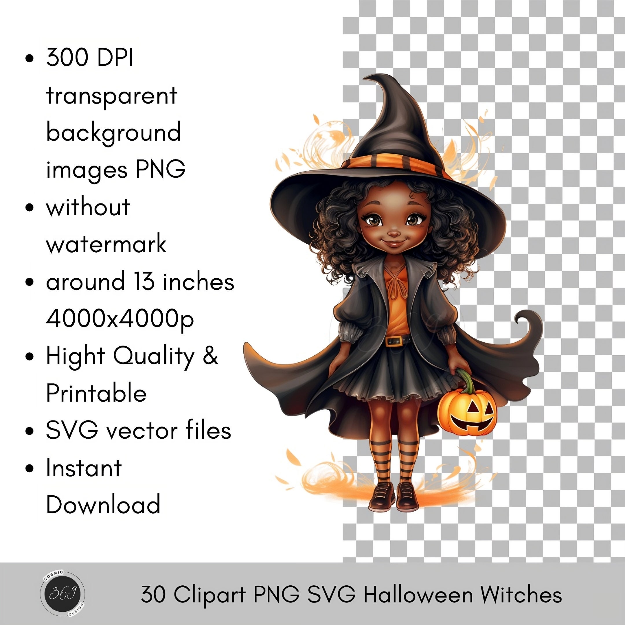 Halloween Witches Clipart Set 30 PNG SVG Personal & Commercial Use ...