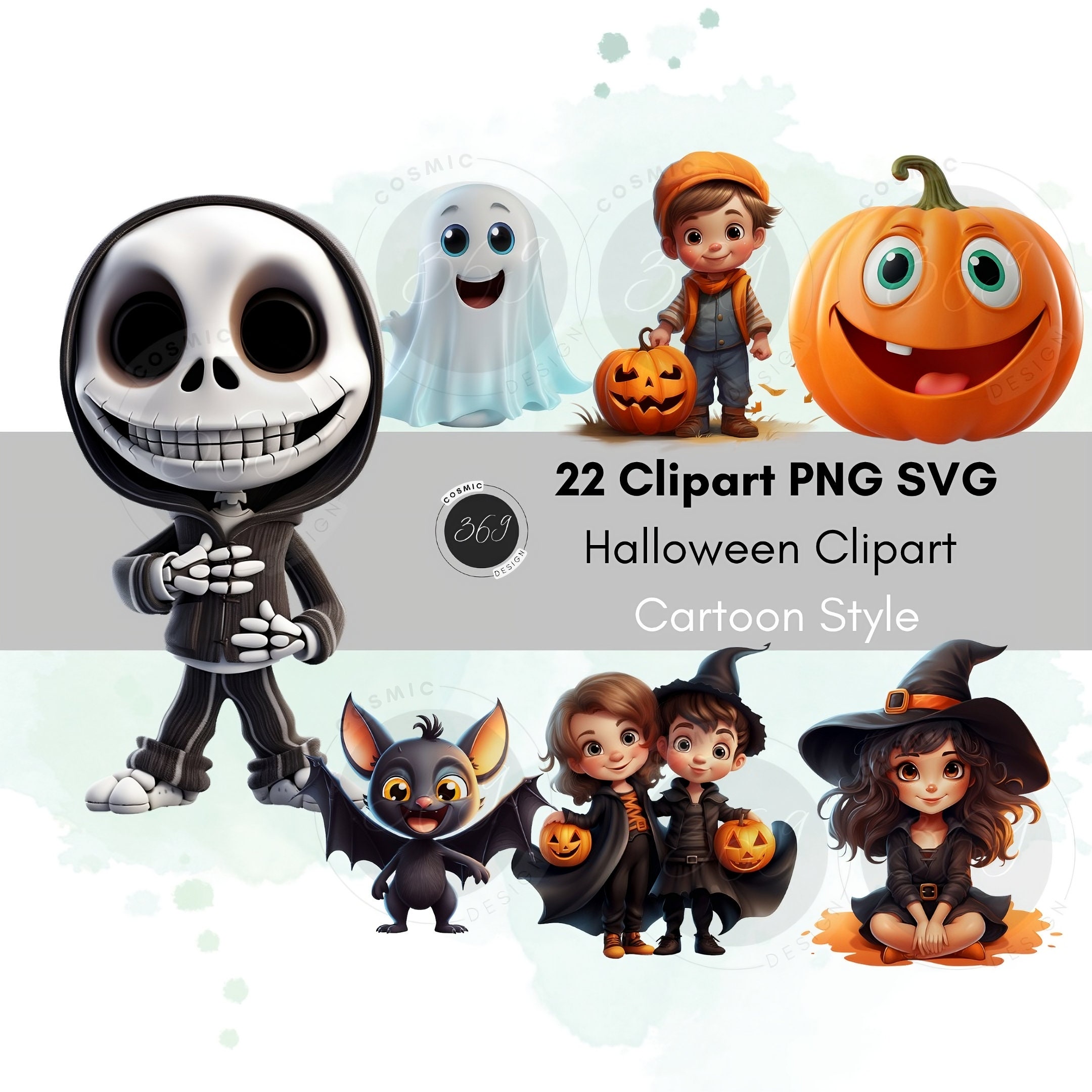 Halloween Clipart Bundle PNG SVG for Commercial Use and Personal Use ...