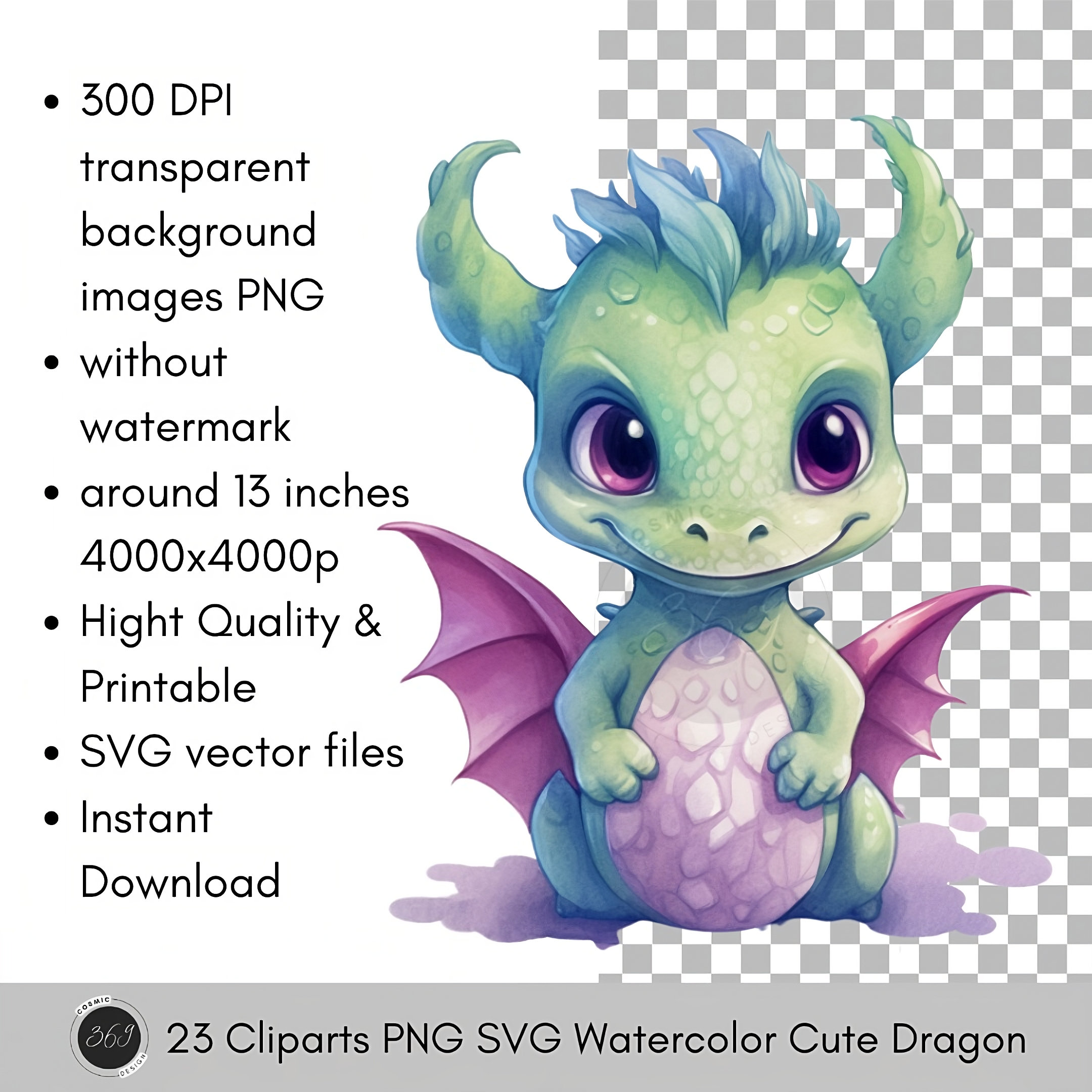 Fantasy Dragon Clipart, 23 Cute Dragons Clip Art, Art for Kids Baby ...