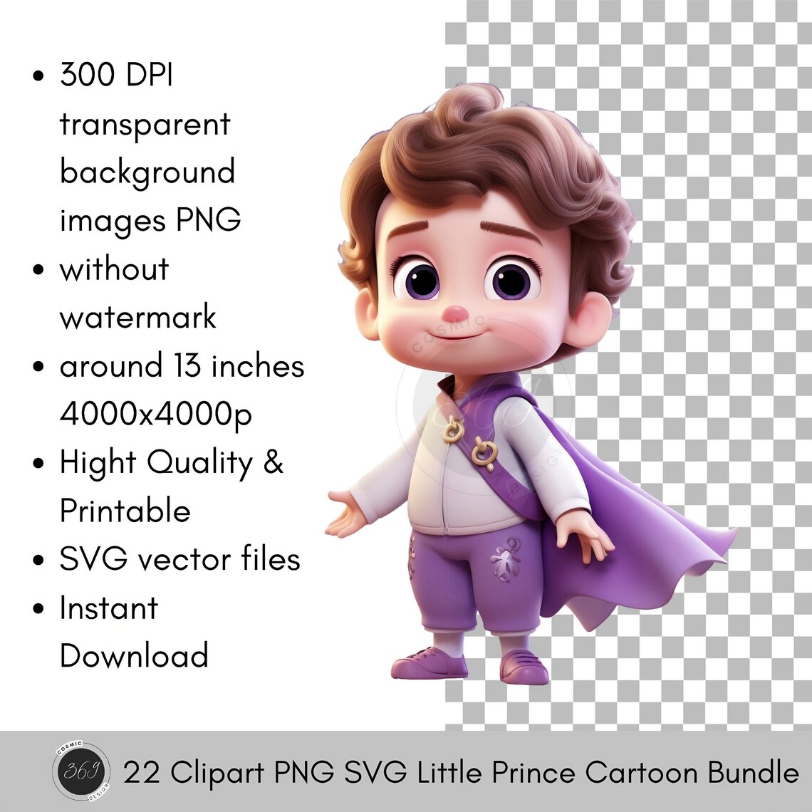 Prince Clipart PNG SVG Bundle for Personal and Commercial Use, Cartoon ...