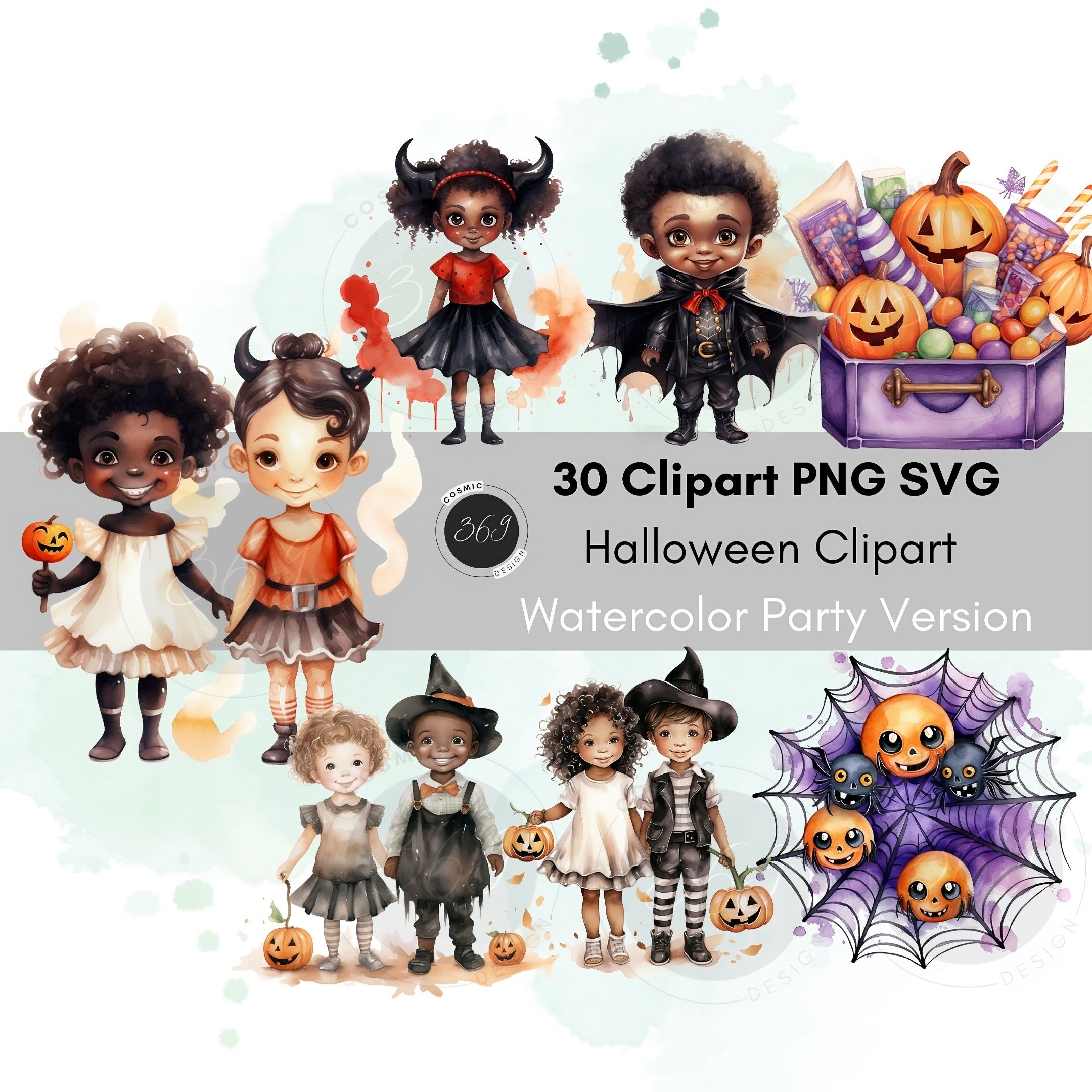 Halloween Clipart Bundle SVG PNG for Commercial and Personal Use ...