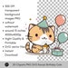 Birthday Cat Clipart Kawaii Birthday Cats Funny Party Clipart ...