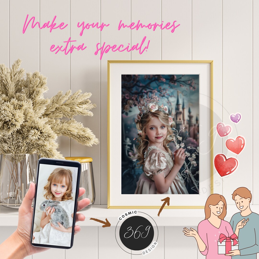 Custom Princess Portrait Personalized Princess Portrait From Photo ...