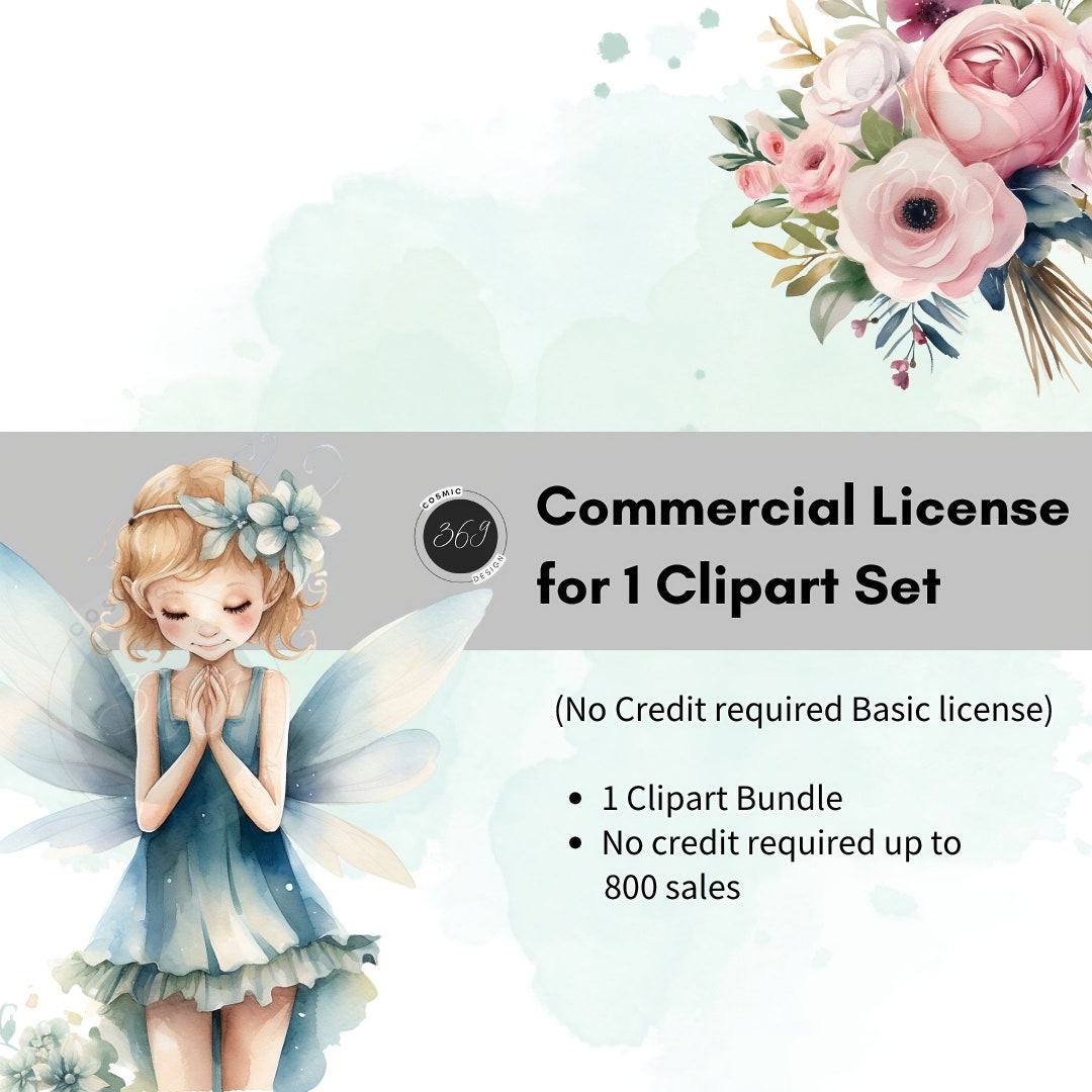 Commercial License for 1 Clipart Set (no Credit Required Basic License ...