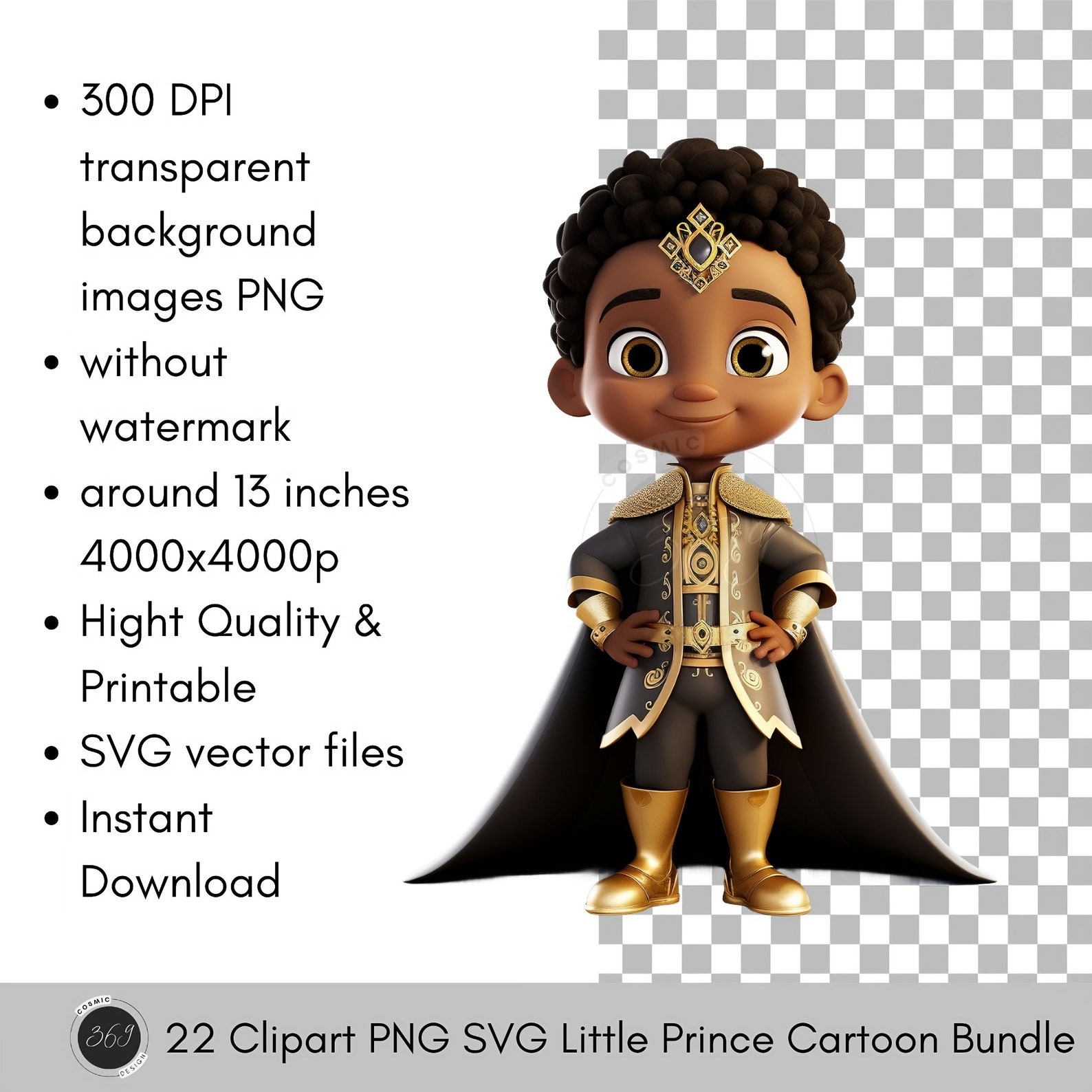 Prince Clipart PNG SVG Bundle for Personal and Commercial Use, Cartoon ...