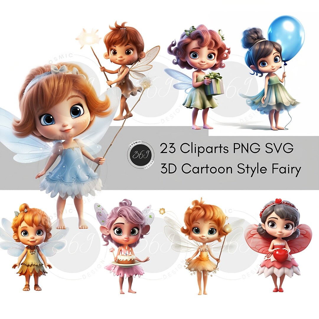 Fee Clipart Fee PNG 3D Cartoon Stil Fee, 23 Designs, druckbar ...