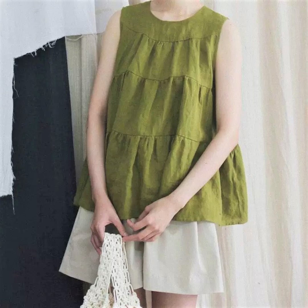PDF Sewing Pattern Sleeveless Tiered Blouse (PDF File A0 A4), With ...