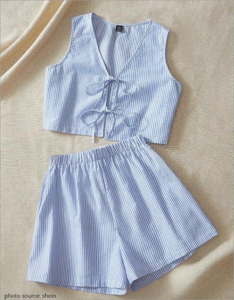 PDF Sewing Pattern: Two-piece Summer Set | Bow Tie Crop Top & High ...